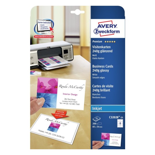 Двусторонние визитные карточки Quick&Clean™,240гр, глянец | C32028-25 ...